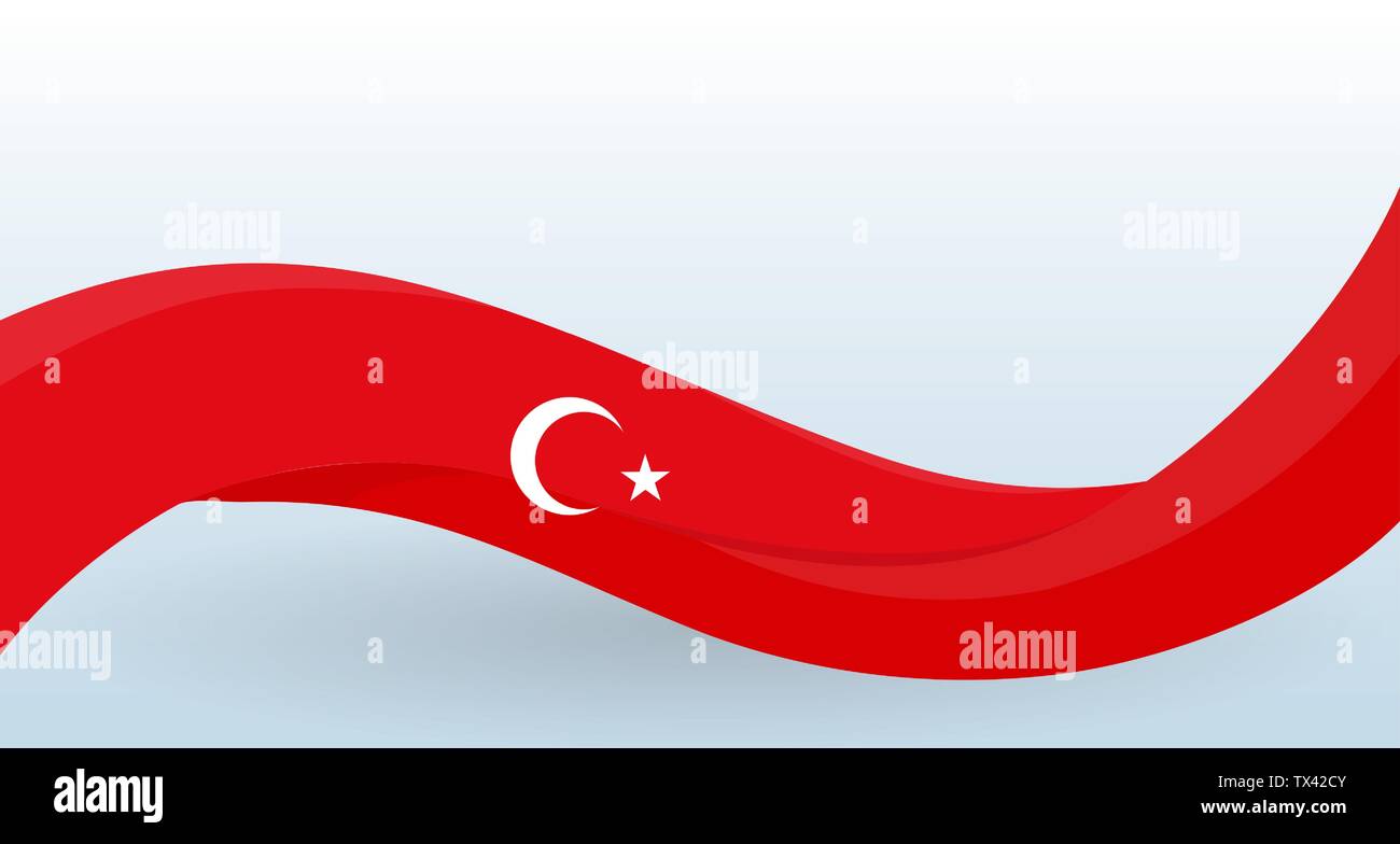 Turkey National flag. Waving unusual shape. Design template for ...