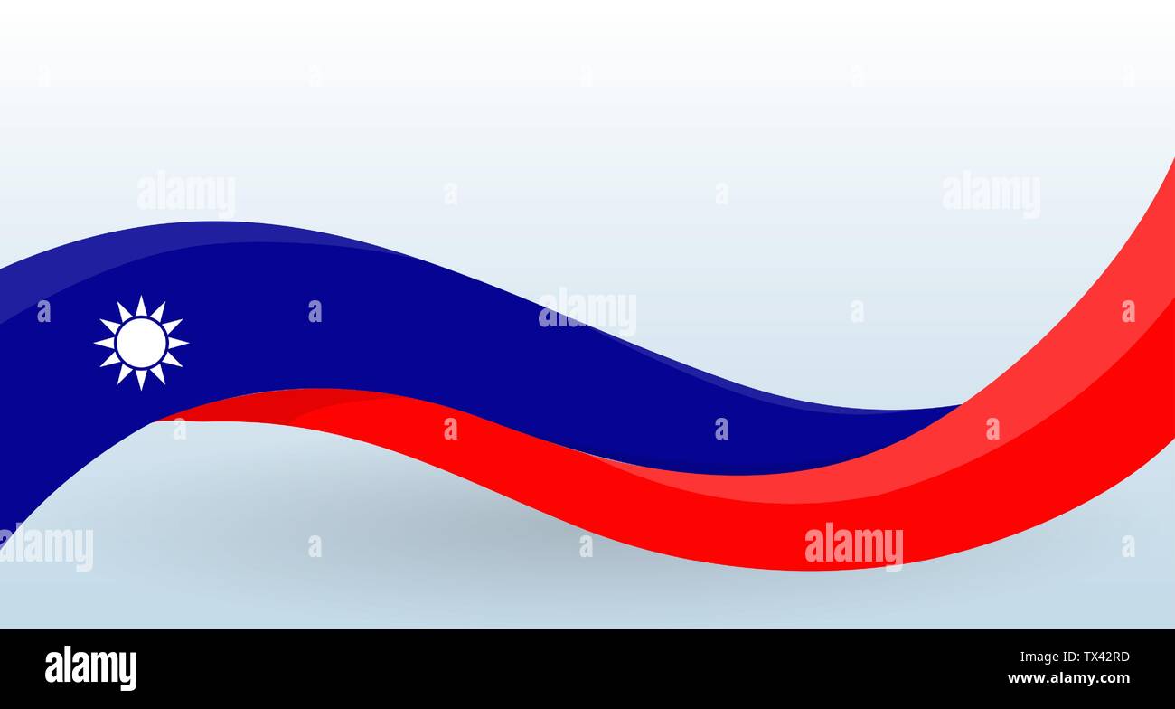 Taiwan Waving National flag. Modern unusual shape. Design template for ...