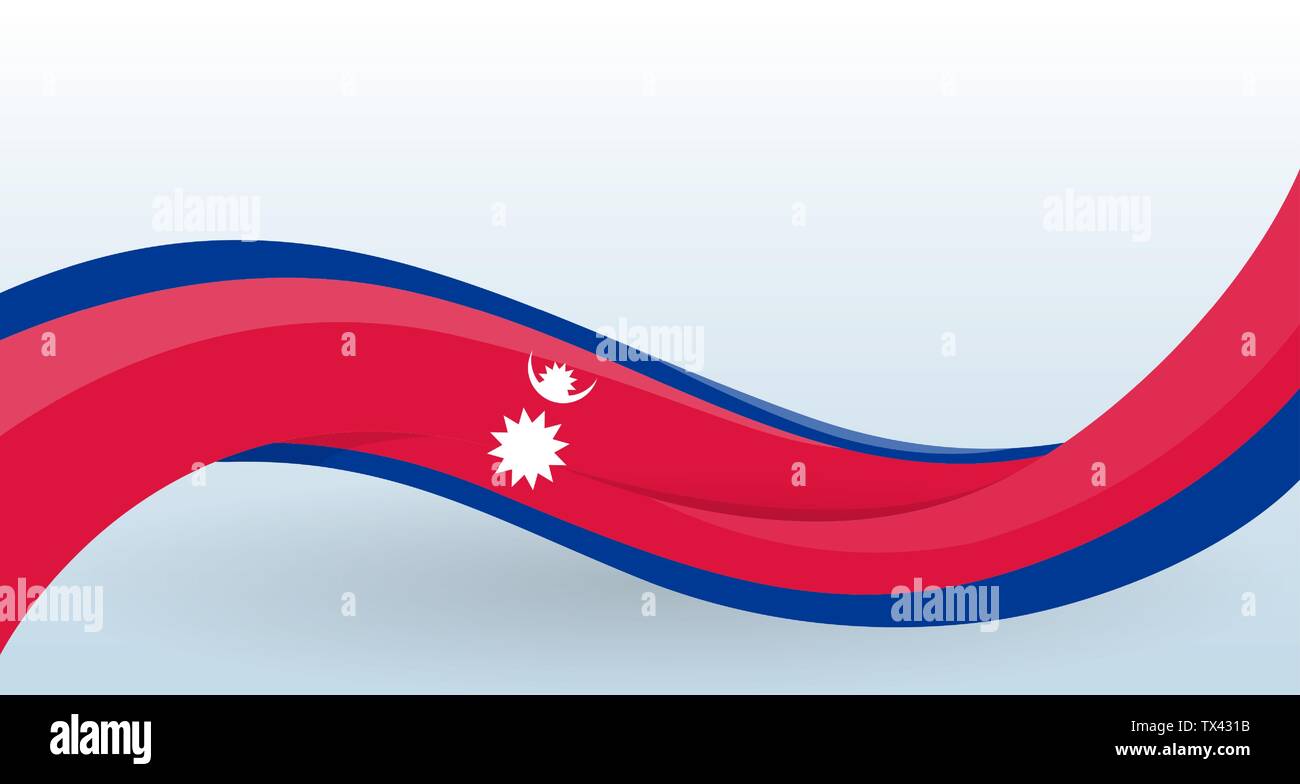Nepal Waving National flag. Modern unusual shape. Design template for ...