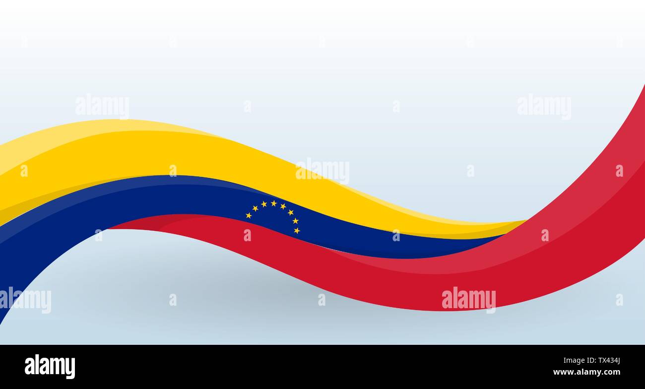 Venezuela waving National flag. Modern unusual shape. Design template ...