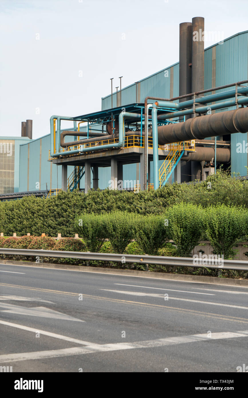 Factory buildings and roads Stock Photo - Alamy