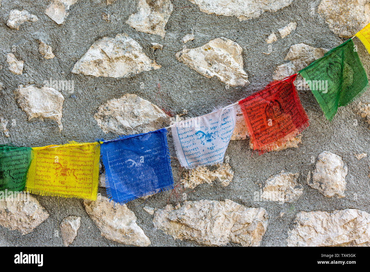 Tibetan Buddhist Prayer Flags Stock Photo - Alamy