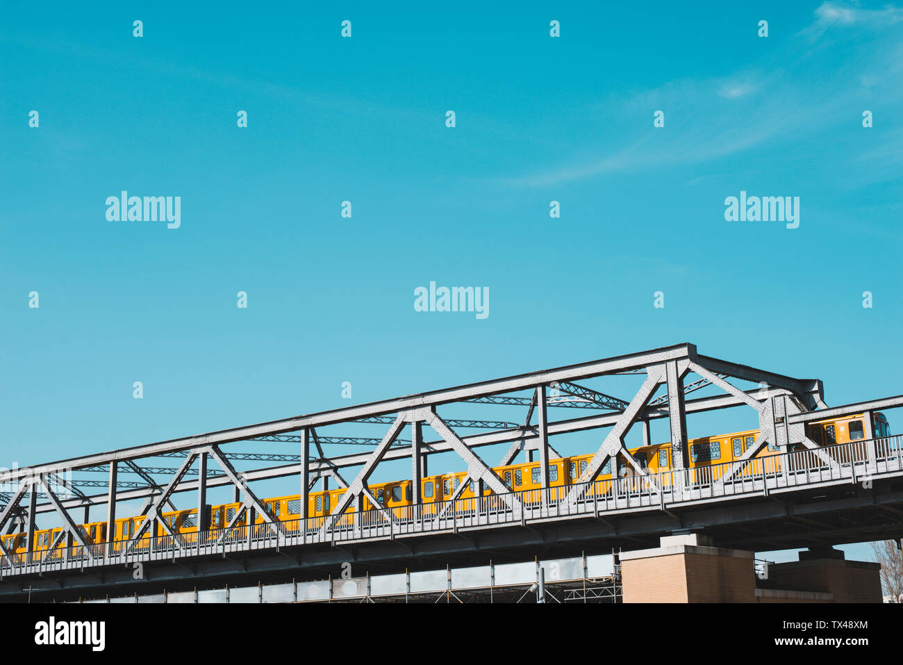 Germany, Berlin, underground train passing bridge Stock Photo - Alamy