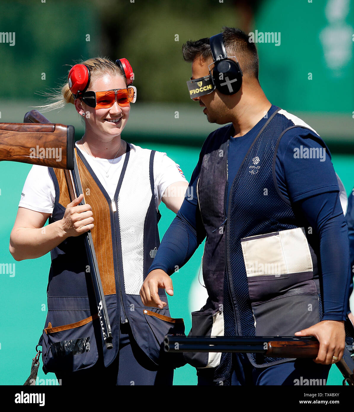 Great Britain's Abbey Ling with Aaron Heading during qualification of ...