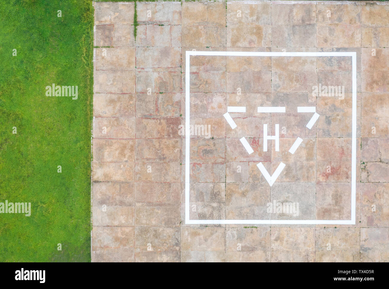 Aerial view of a helipad Stock Photo - Alamy
