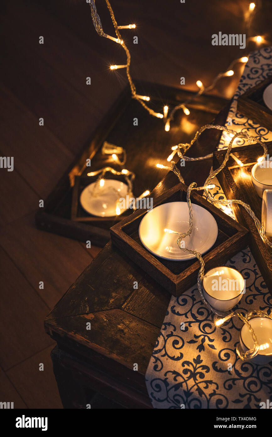 Table in candlelight Stock Photo - Alamy
