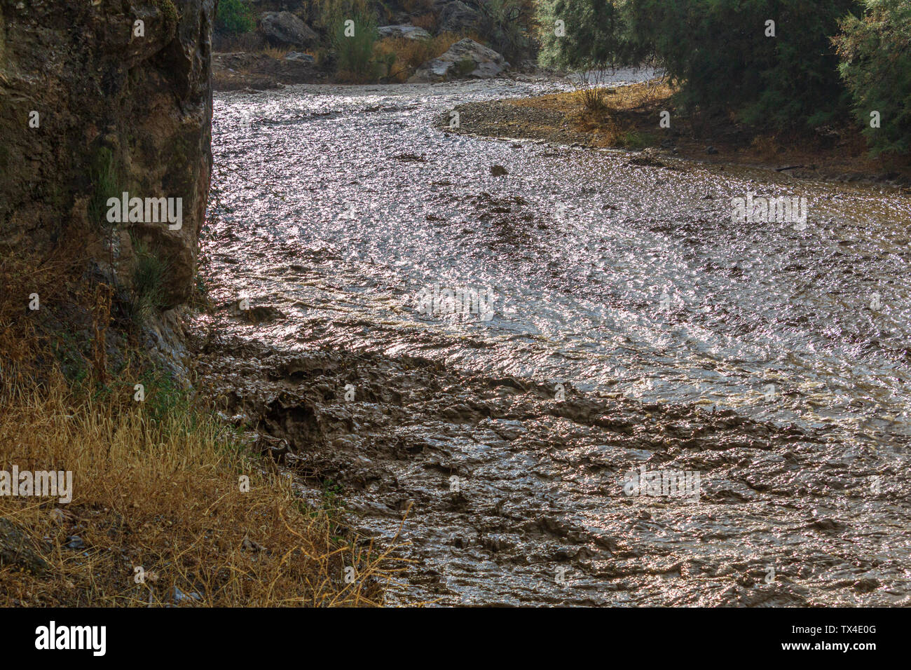 La Rambla de Oria, Flooded and Running Deep and Powerful after a Heavy ...