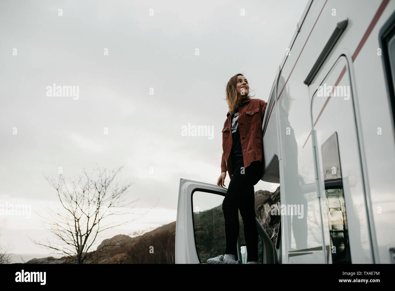 Happy tourist camper van hi-res stock photography and images - Alamy