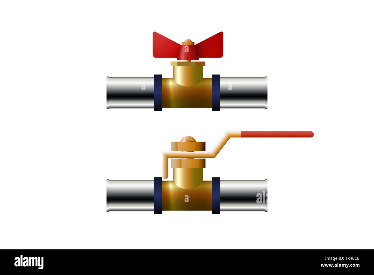 Faucet for pipe. Plastic tube fitting. Vector illustration Stock Vector ...