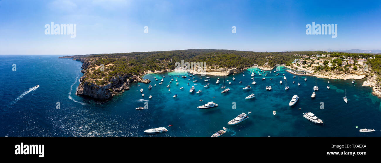 Spain, Mallorca, Palma de Mallorca, Aerial view of Region Calvia and El ...