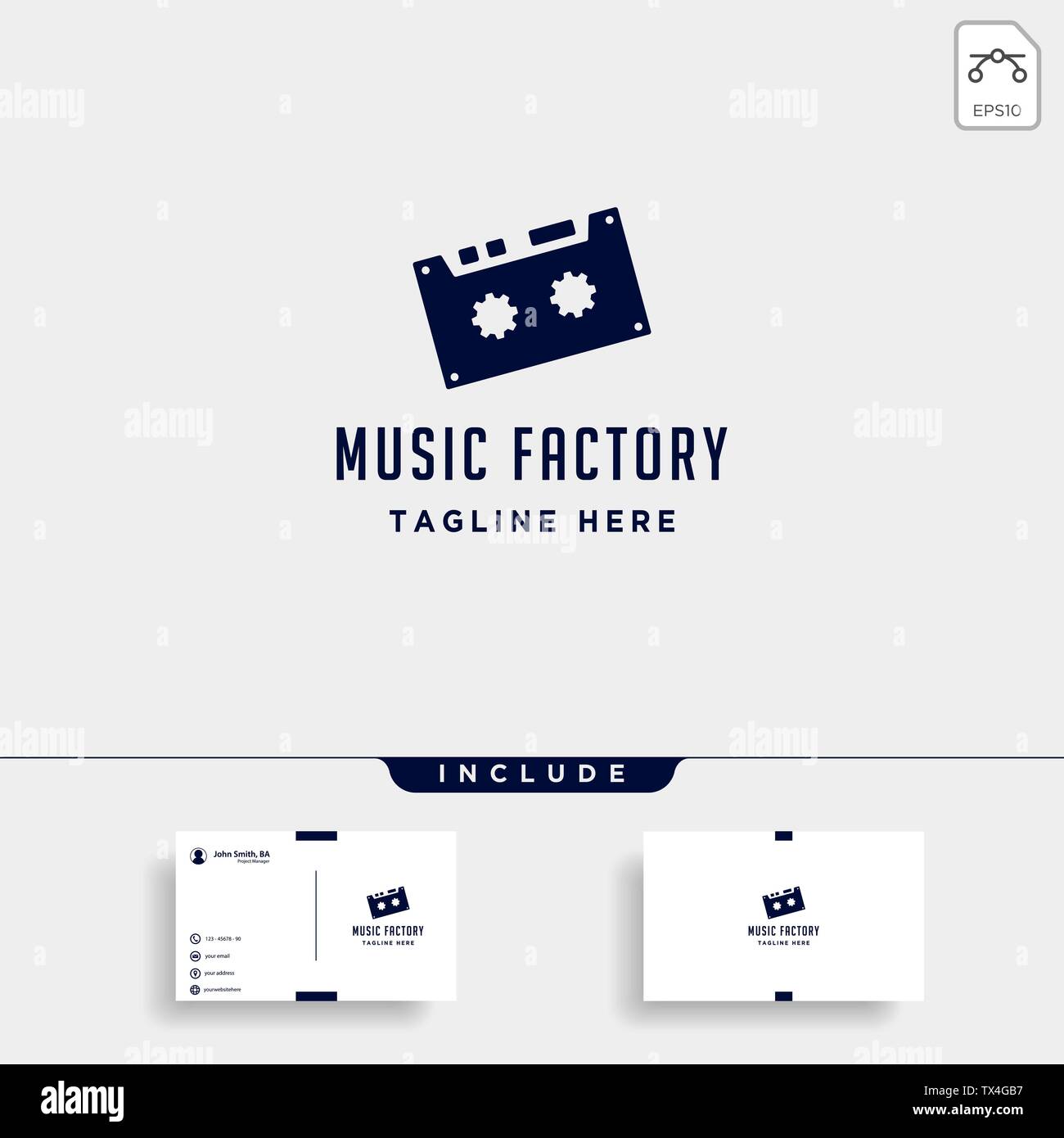 music gear logo design studio headphone microphone cassete vector ...