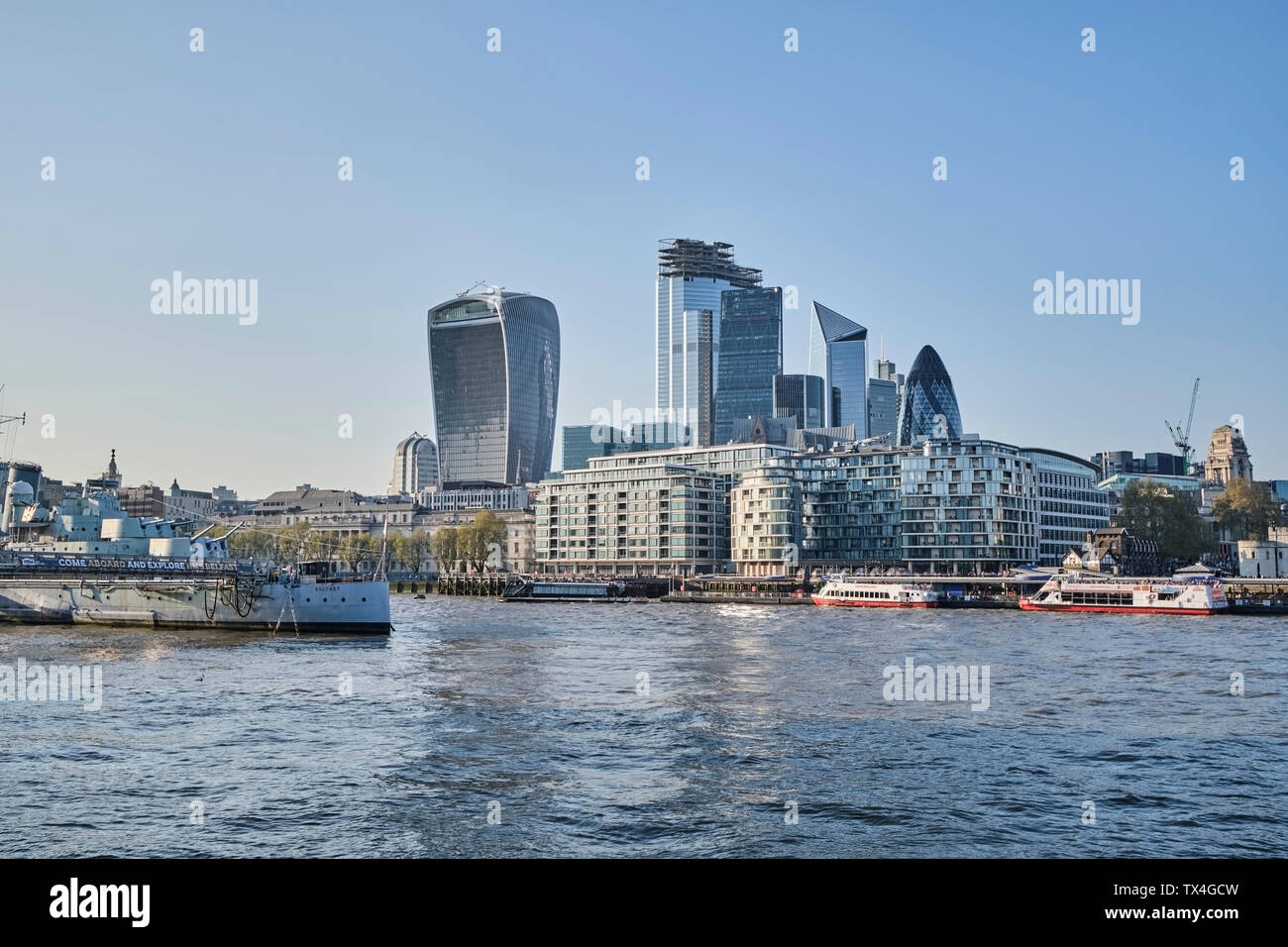 UK, London, River Thames and skyline Stock Photo - Alamy