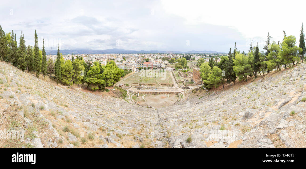 Greece, Argos, antique theater and townscape Stock Photo - Alamy