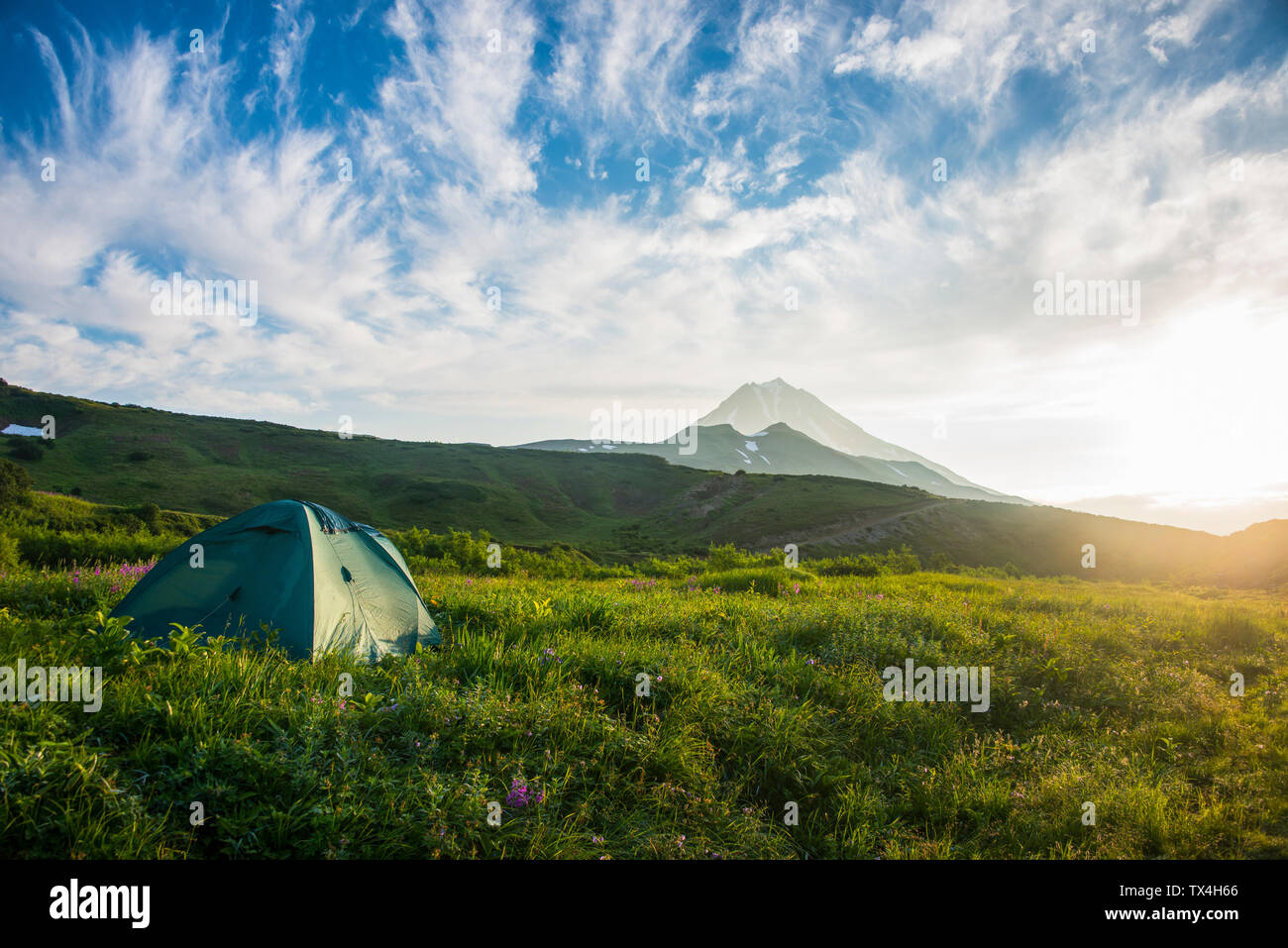 Russia, Kamchatka, camping below Vilyuchik volcano Stock Photo - Alamy