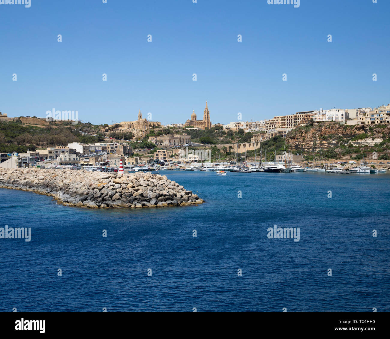 The entrance to Mgarr Harbour on the island of Gozo Stock Photo - Alamy
