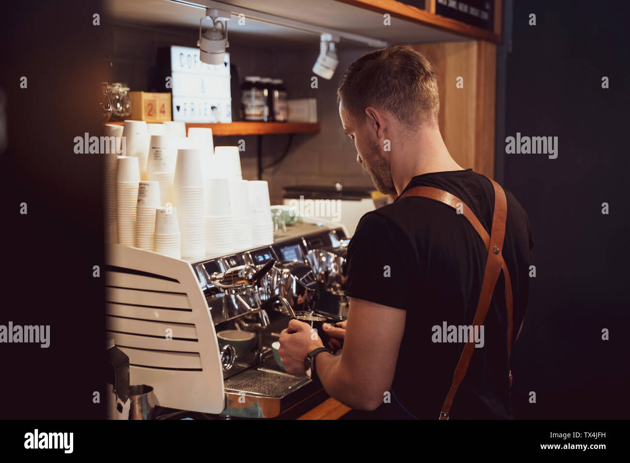 Small coffee shop barista hi-res stock photography and images - Alamy