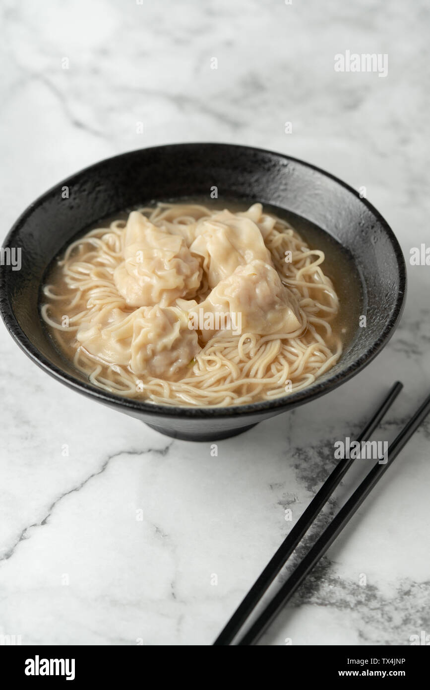 Cloud noodles on a marble table Stock Photo - Alamy