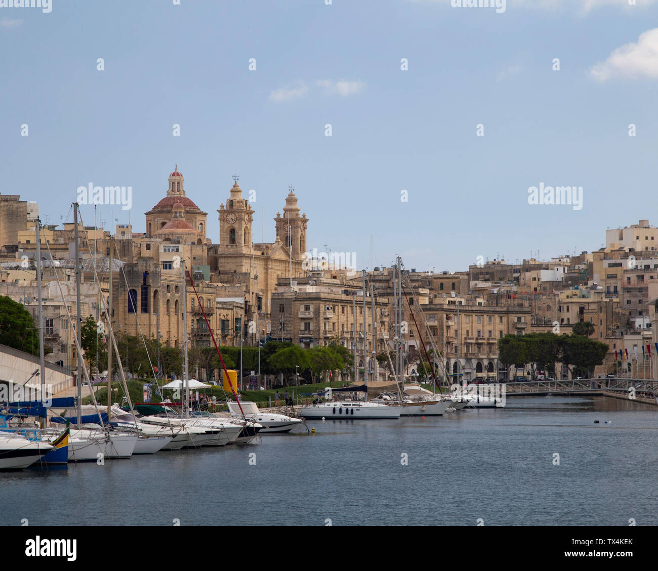 Dock One and the Immaculate Conception Church in Senglea, Malta Stock ...