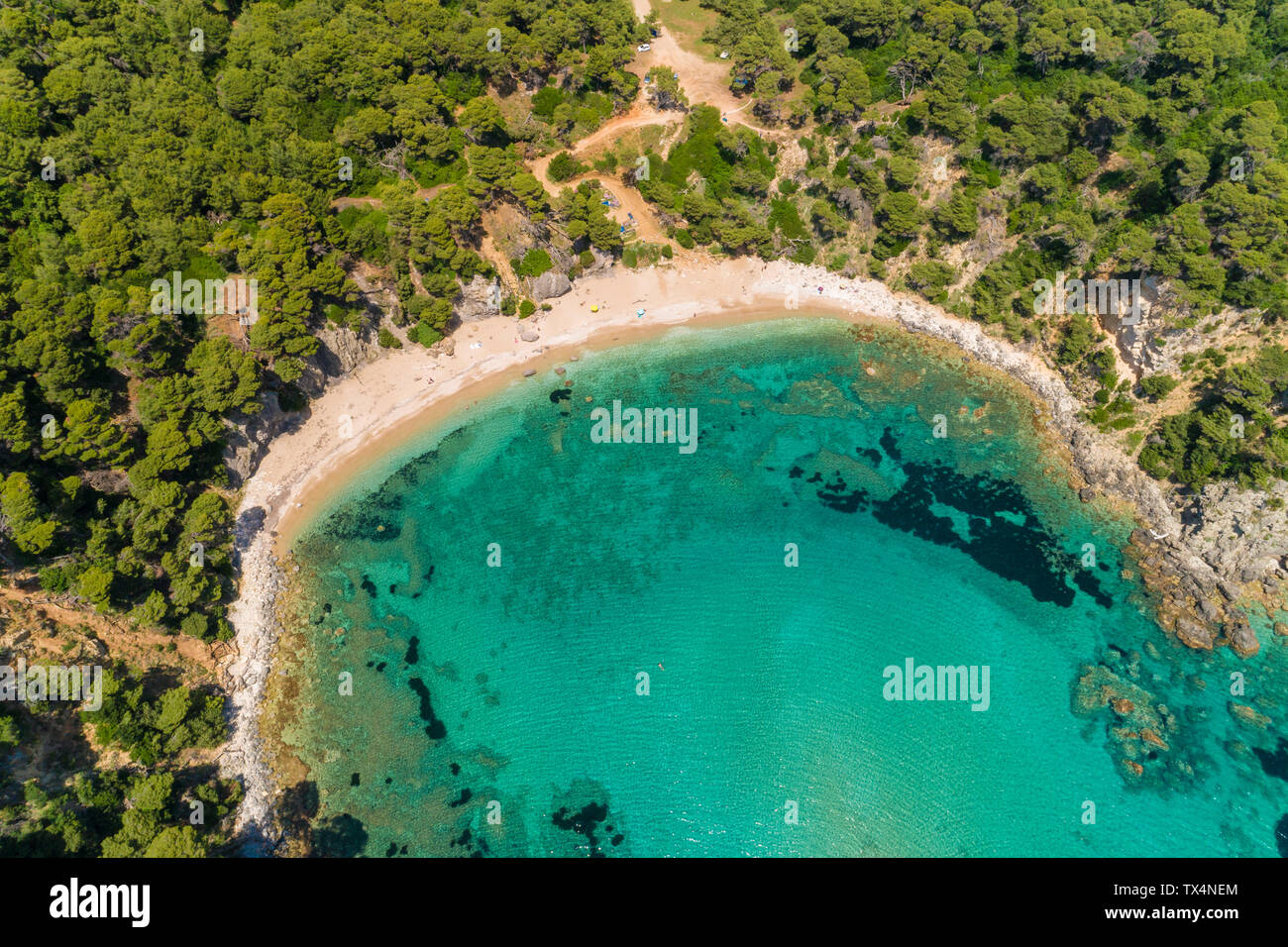 Greece, aerial view of bay at Alonaki Fanariou Stock Photo - Alamy