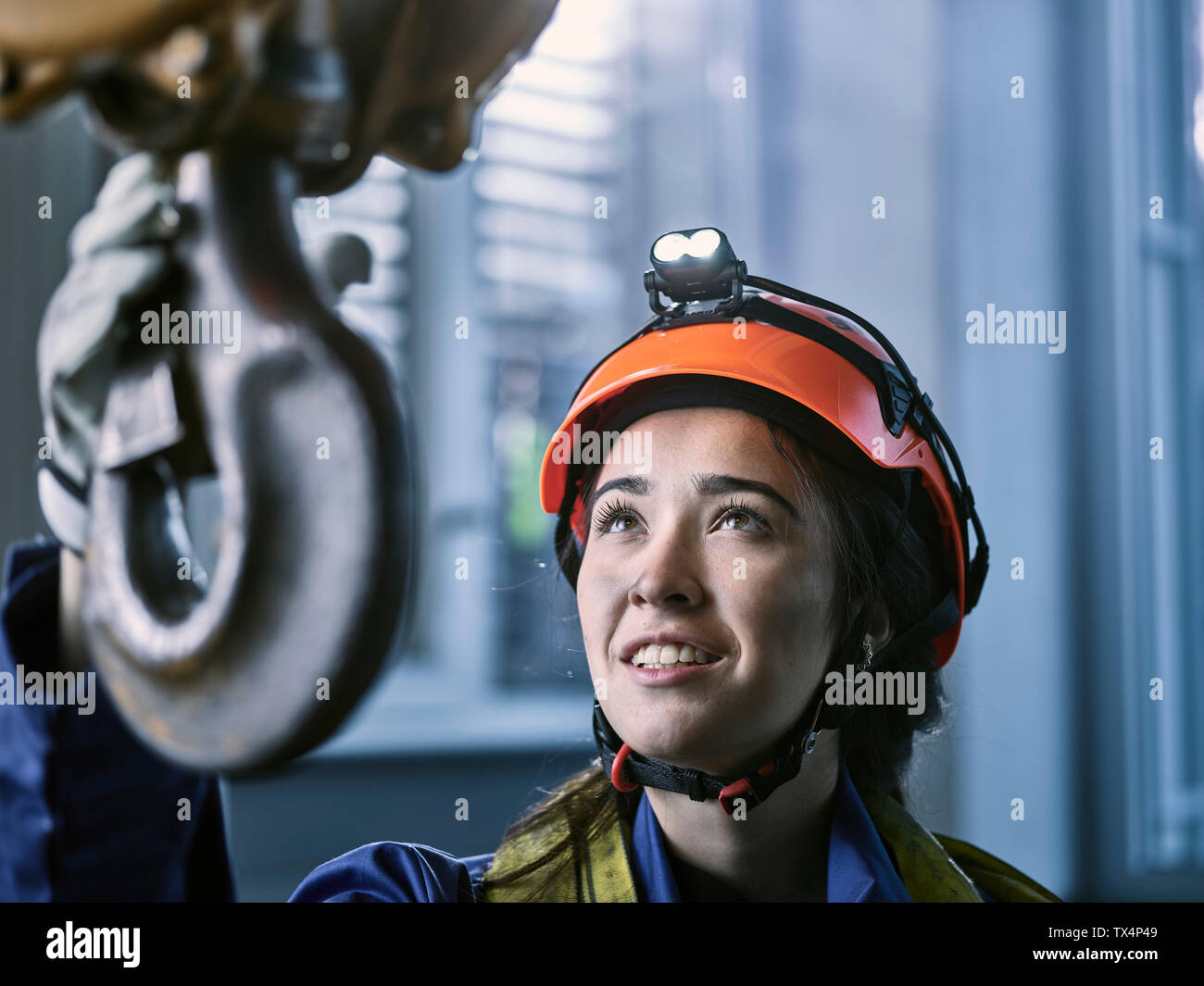 Worker helmet woman hi-res stock photography and images - Alamy