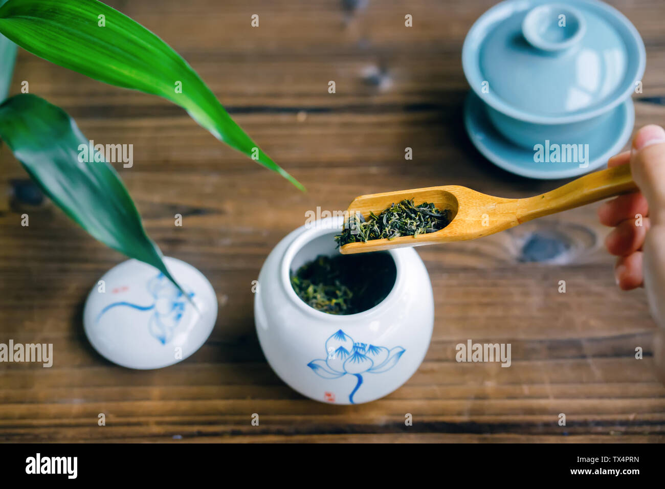 Take tea from pot hi-res stock photography and images - Alamy