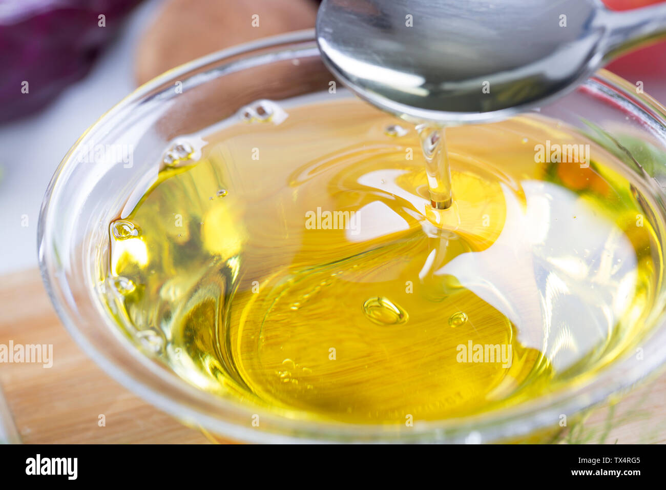 Healthy lifestyle, olive oil and fresh vegetables Stock Photo - Alamy