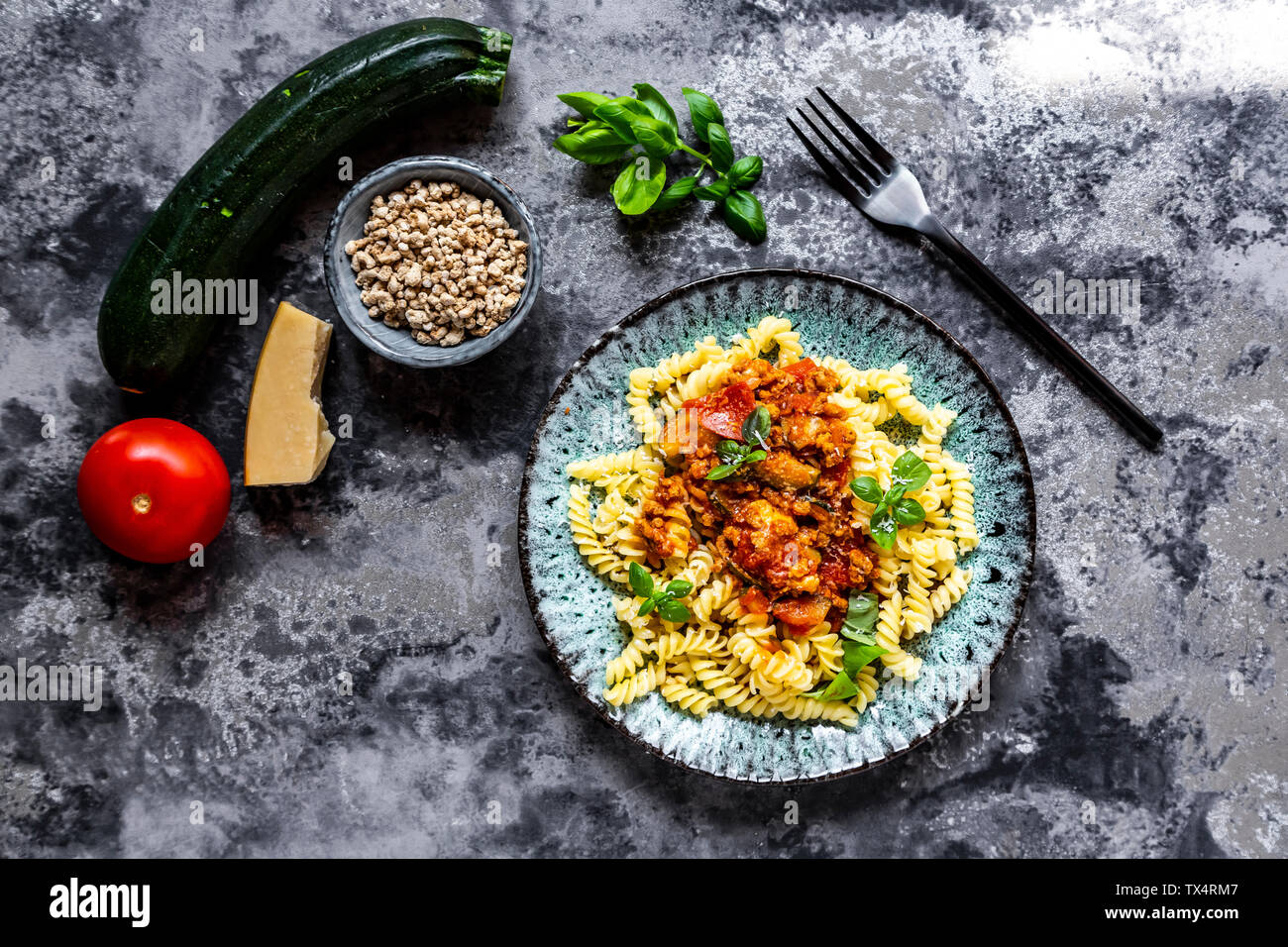 Spirelli with vegetarian bolognese hi-res stock photography and images ...