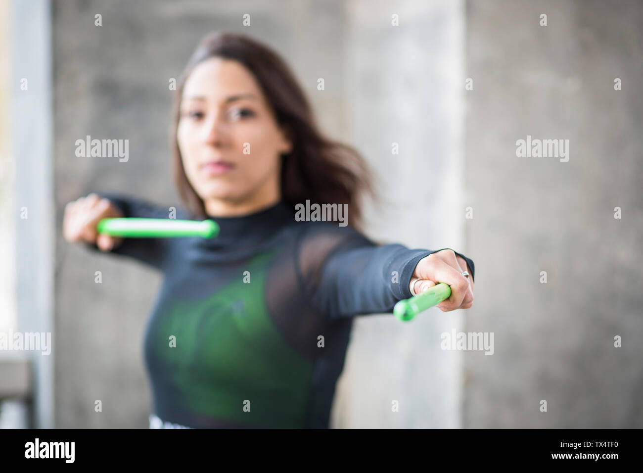 Young woman doing pound fitness exercise Stock Photo - Alamy