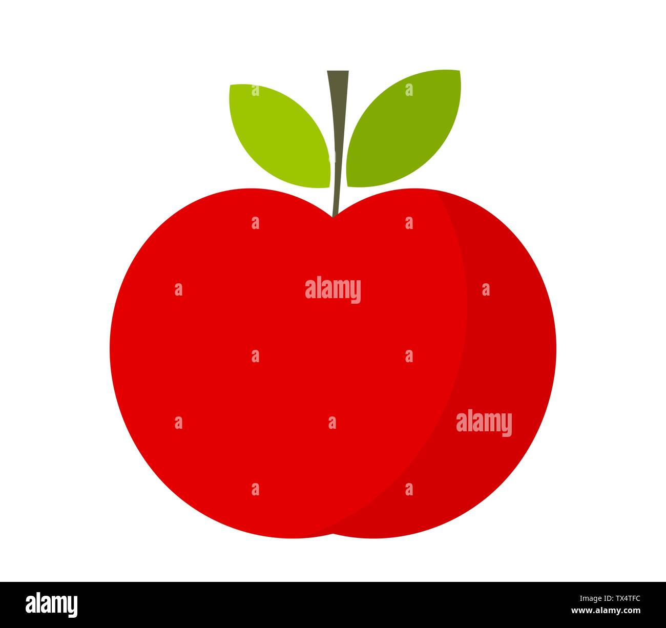 Red apple, flat design icon. Vector illustration Stock Vector Image ...
