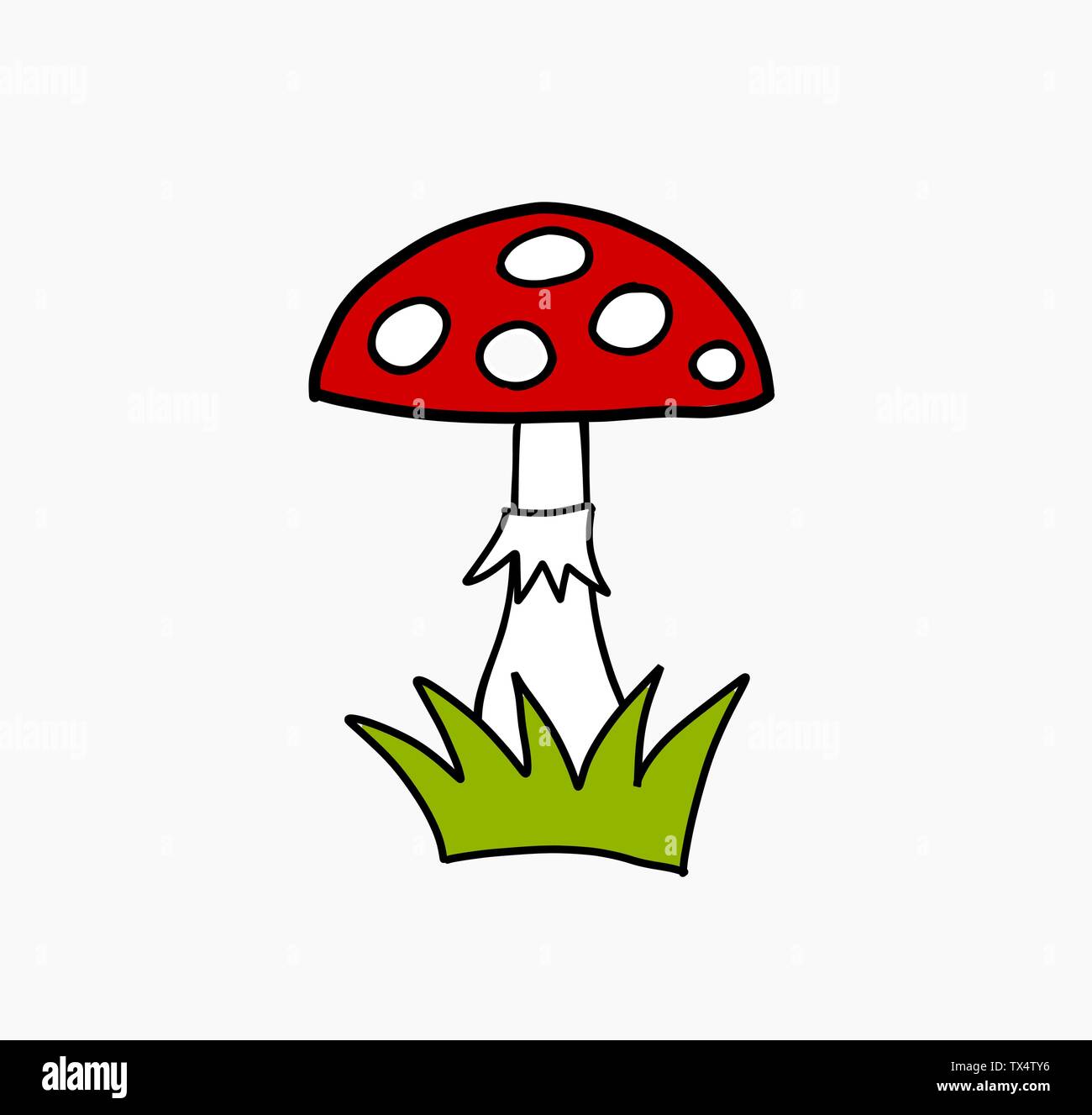 Toadstool mushroom icon isolated on white background. Vector ...