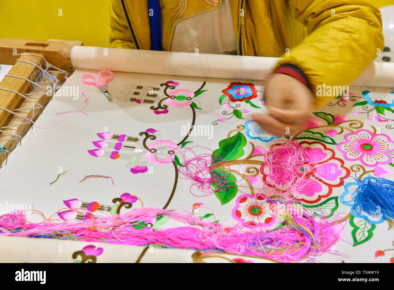 Traditional handmade Qiang embroidery high-definition picture Stock ...