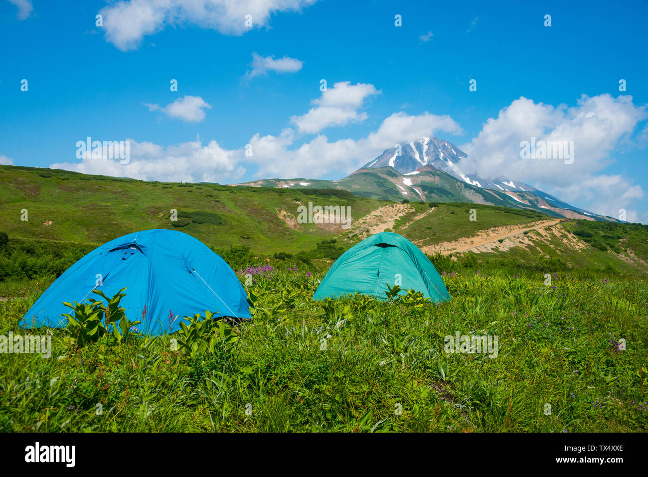 Russia, Kamchatka, camping below Vilyuchik volcano Stock Photo - Alamy
