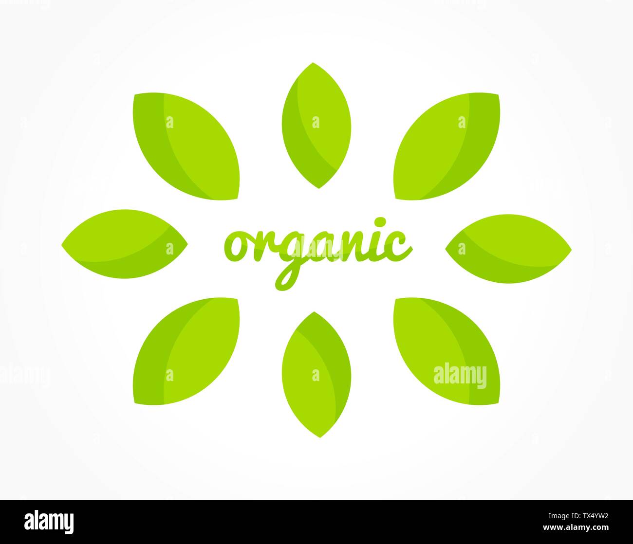 Green eco organic leaves emblem or symbol icon. Vector illustration ...