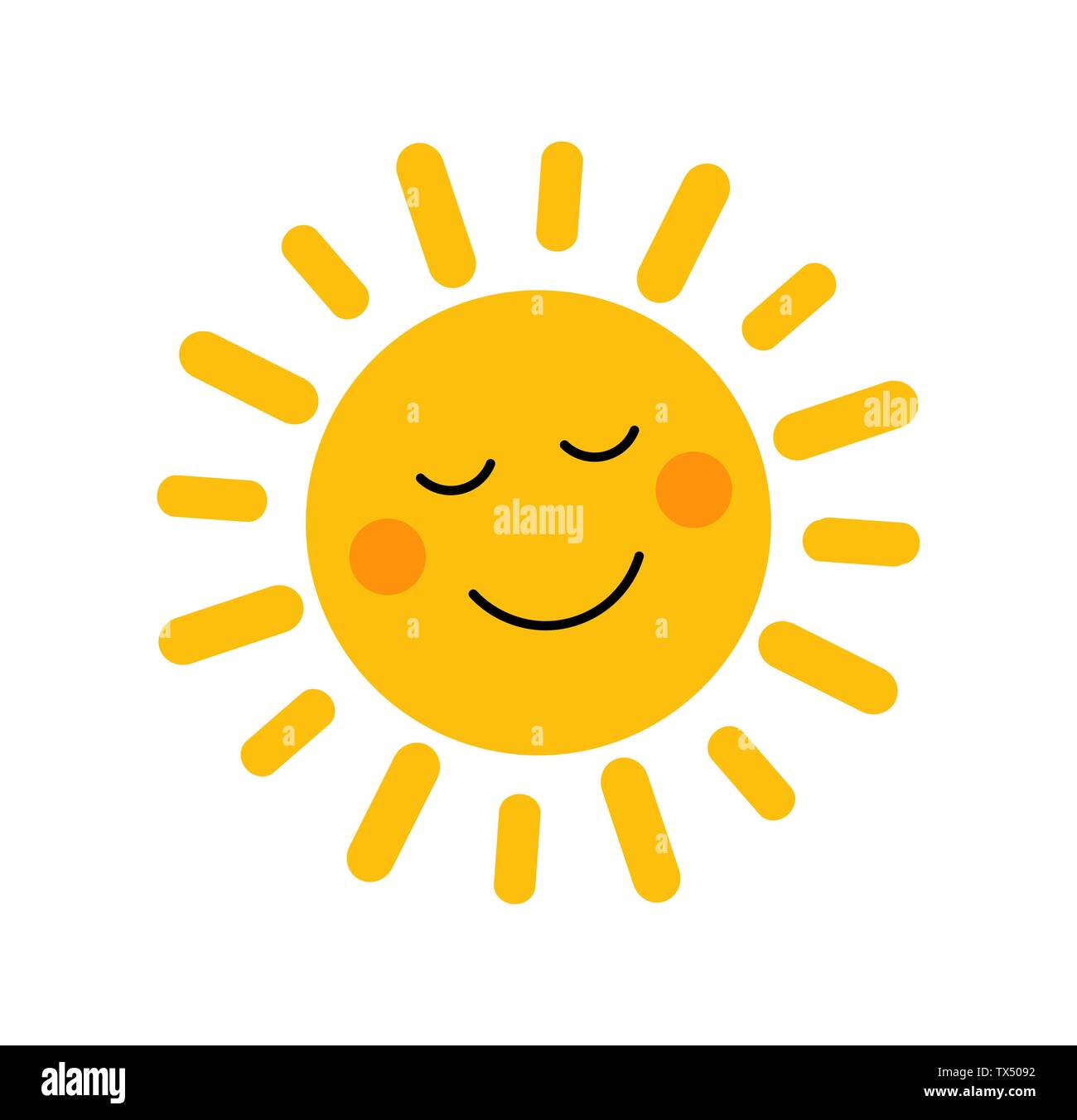 Cute sun with smile. Vector illustration Stock Vector Image & Art - Alamy