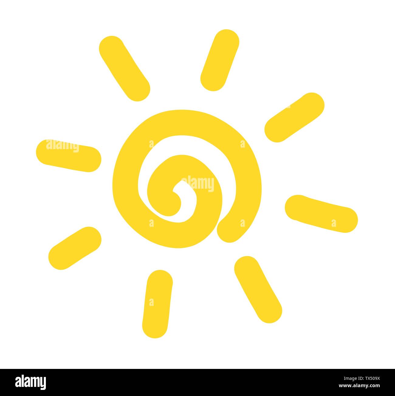 Sun swirl doodle icon. Vector illustration Stock Vector Image & Art - Alamy