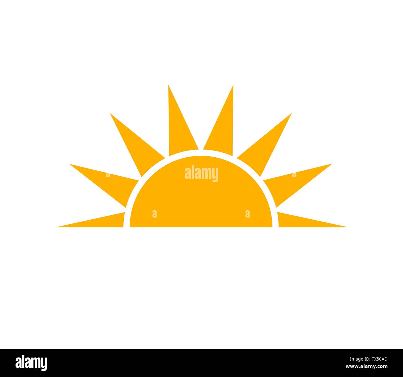Simple orange sunset sun icon. Vector illustration Stock Vector Image ...