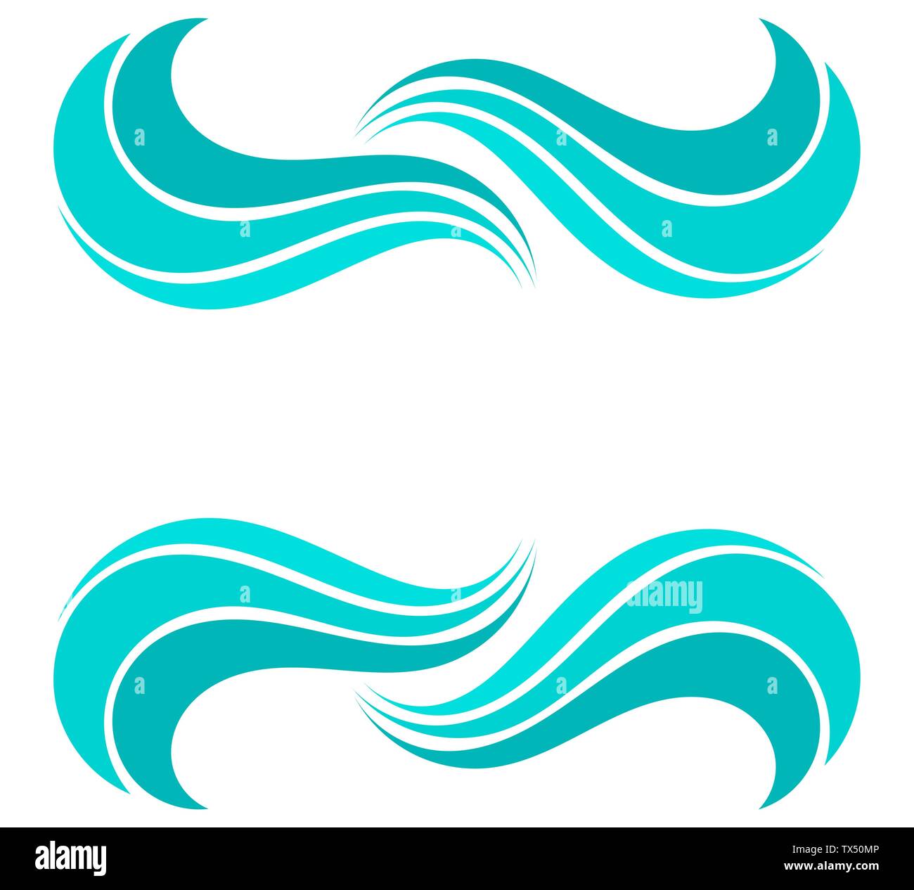Blue water wave border background. Vector illustration Stock Vector ...
