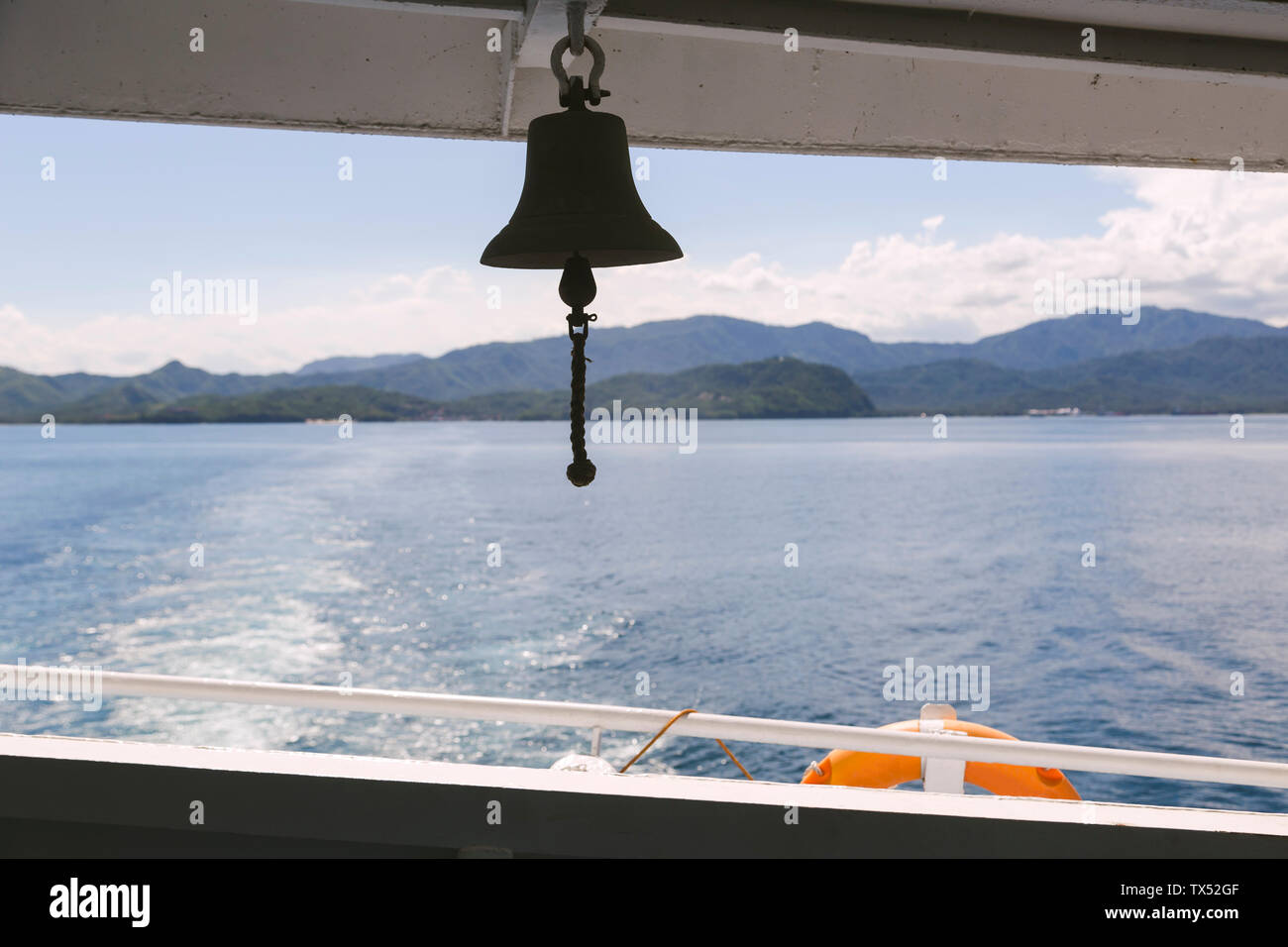 Indonesia, Bali, bell on a ferry Stock Photo - Alamy