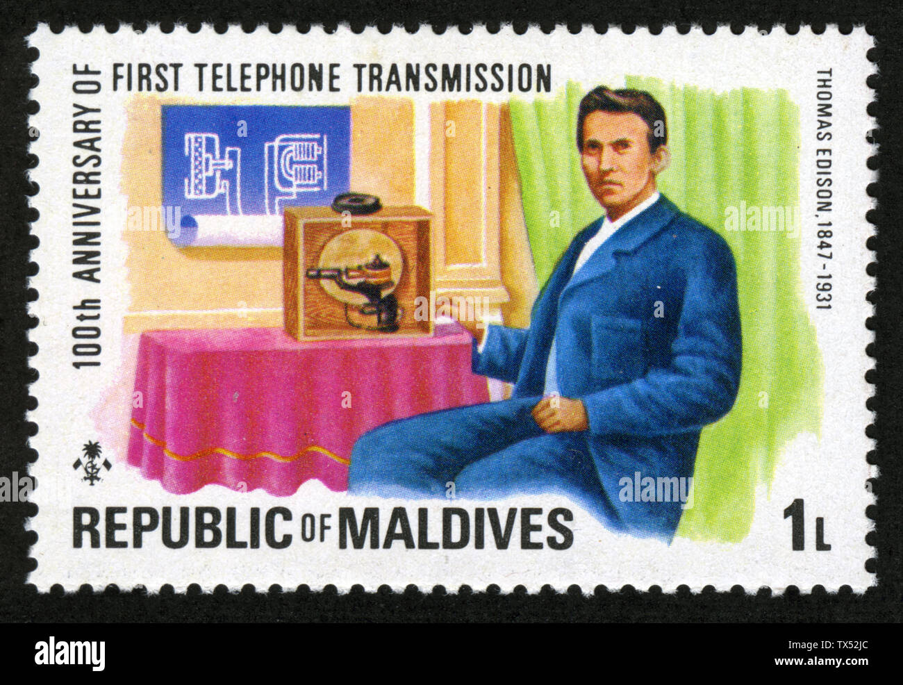 Thomas edison stamp hi-res stock photography and images - Alamy