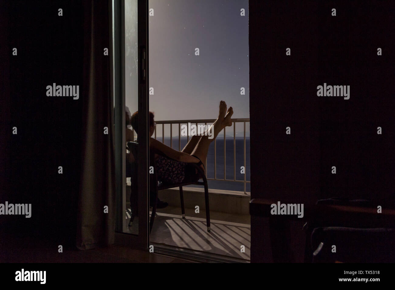 Balcony view at night hi-res stock photography and images - Alamy