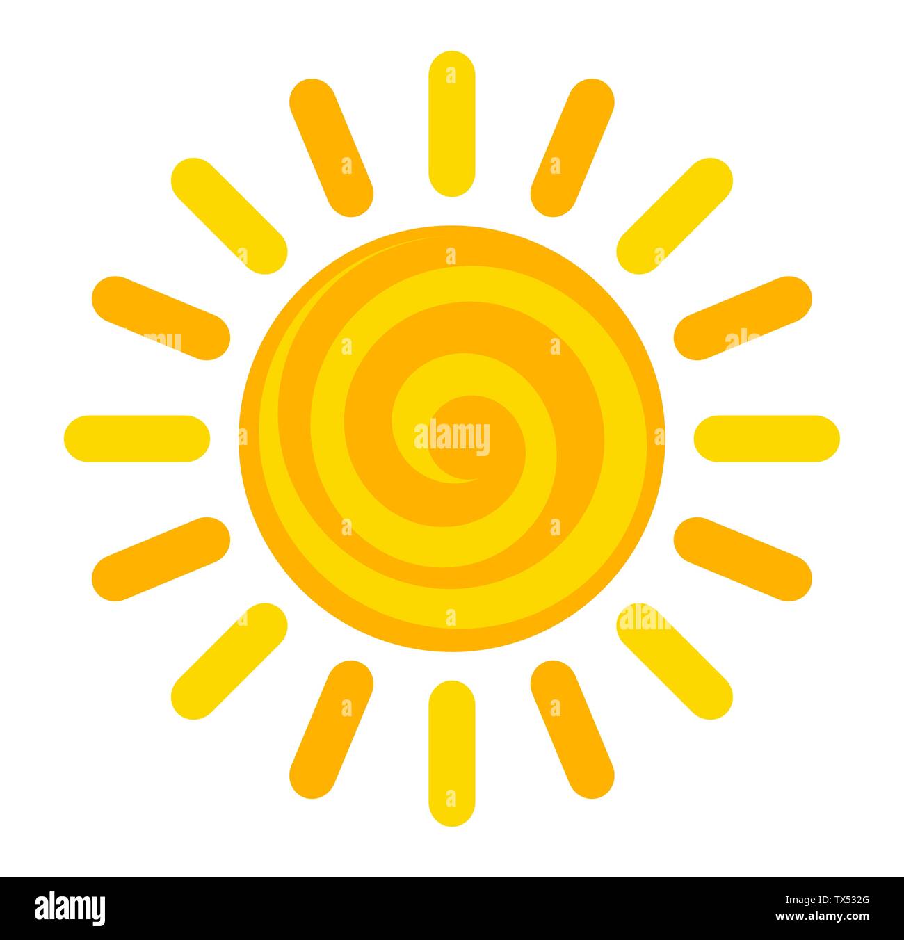 Cartoon swirl sun icon. Vector illustration symbol Stock Vector Image ...