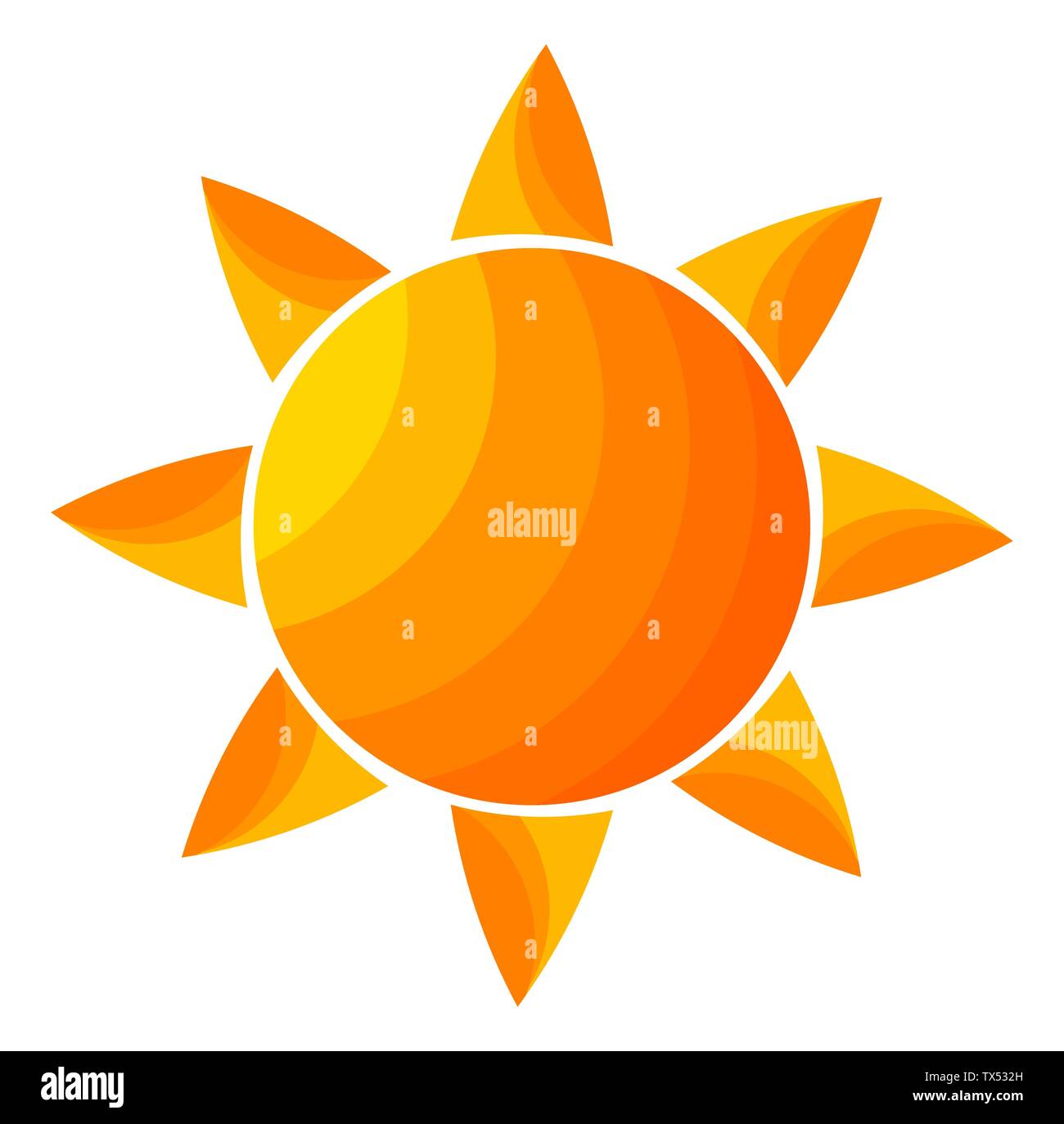The orange sun icon. Vector illustration Stock Vector Image & Art - Alamy