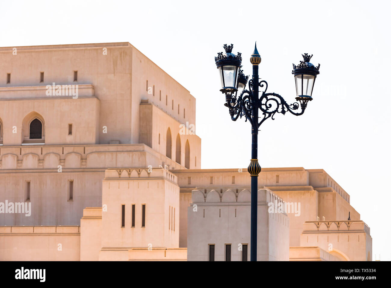 Royal Opera House Muscat with street lamp, Muscat Oman Stock Photo - Alamy