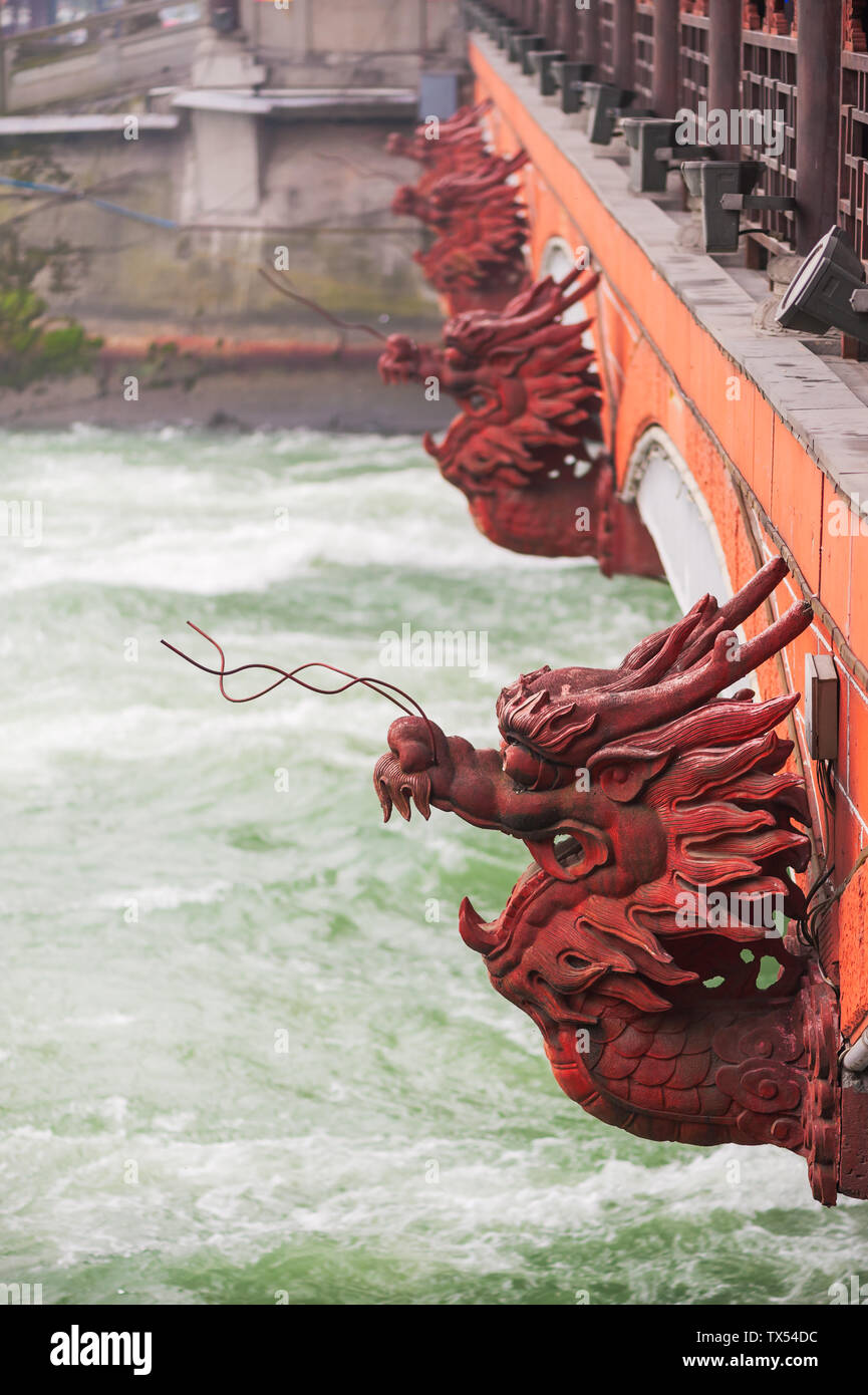 The faucet sculpture of the Lanqiao in Dujiangyan Stock Photo - Alamy