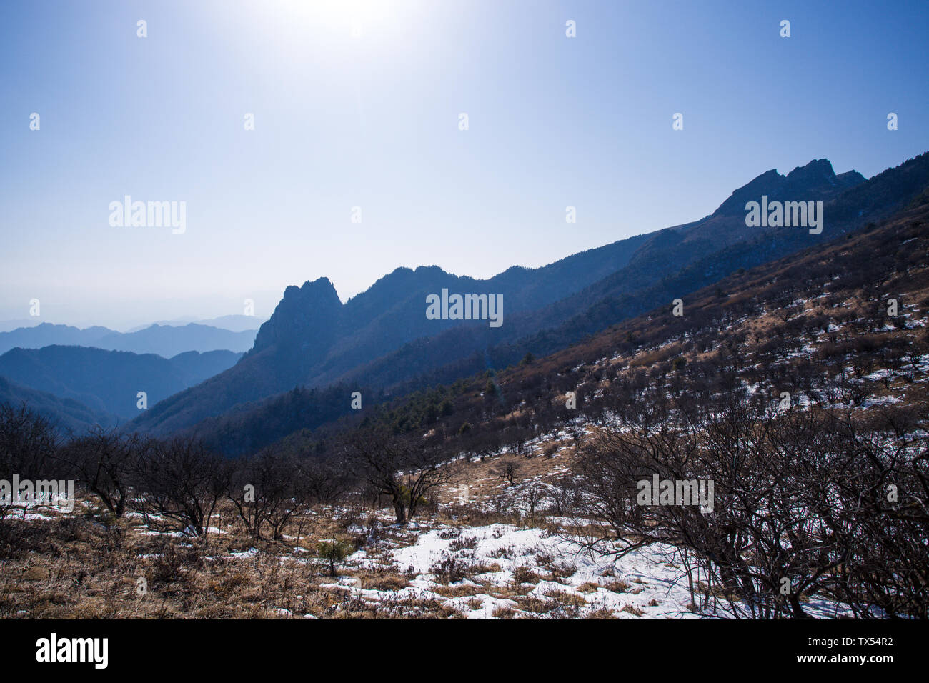 Qinling Snow Mountain Stock Photo - Alamy