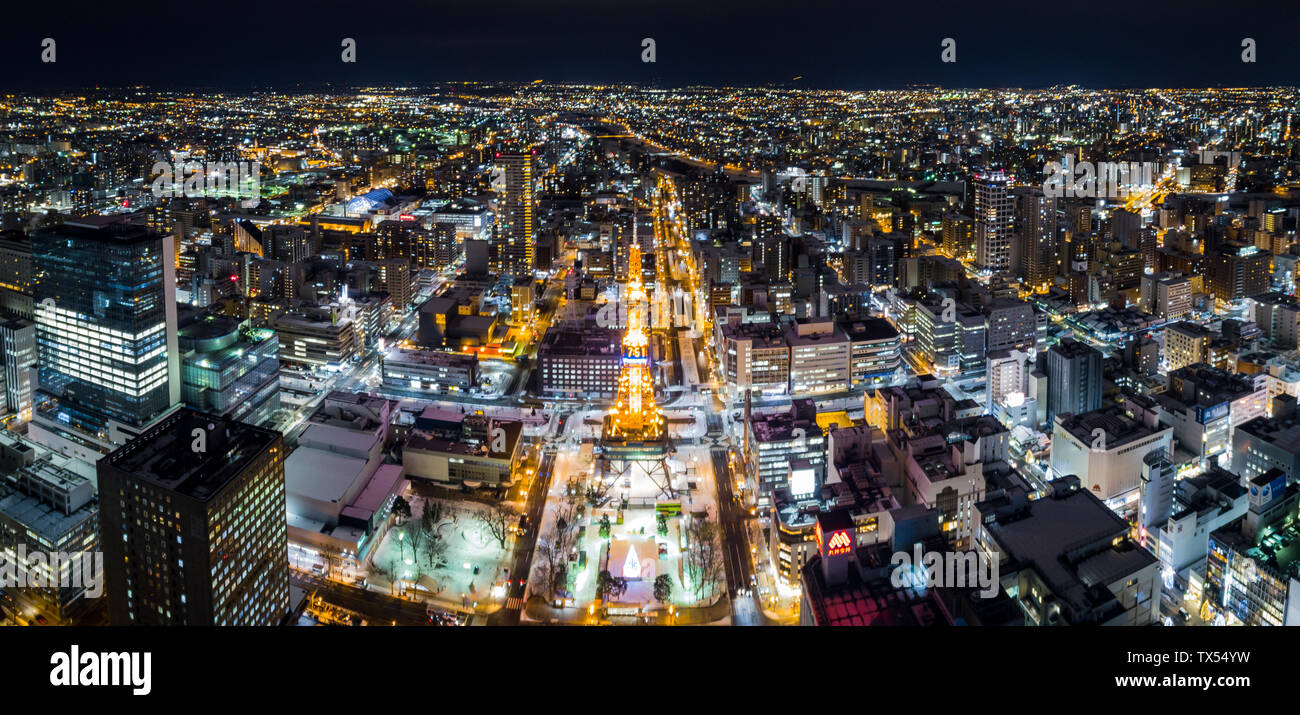Night view of Sapporo TV tower Stock Photo - Alamy