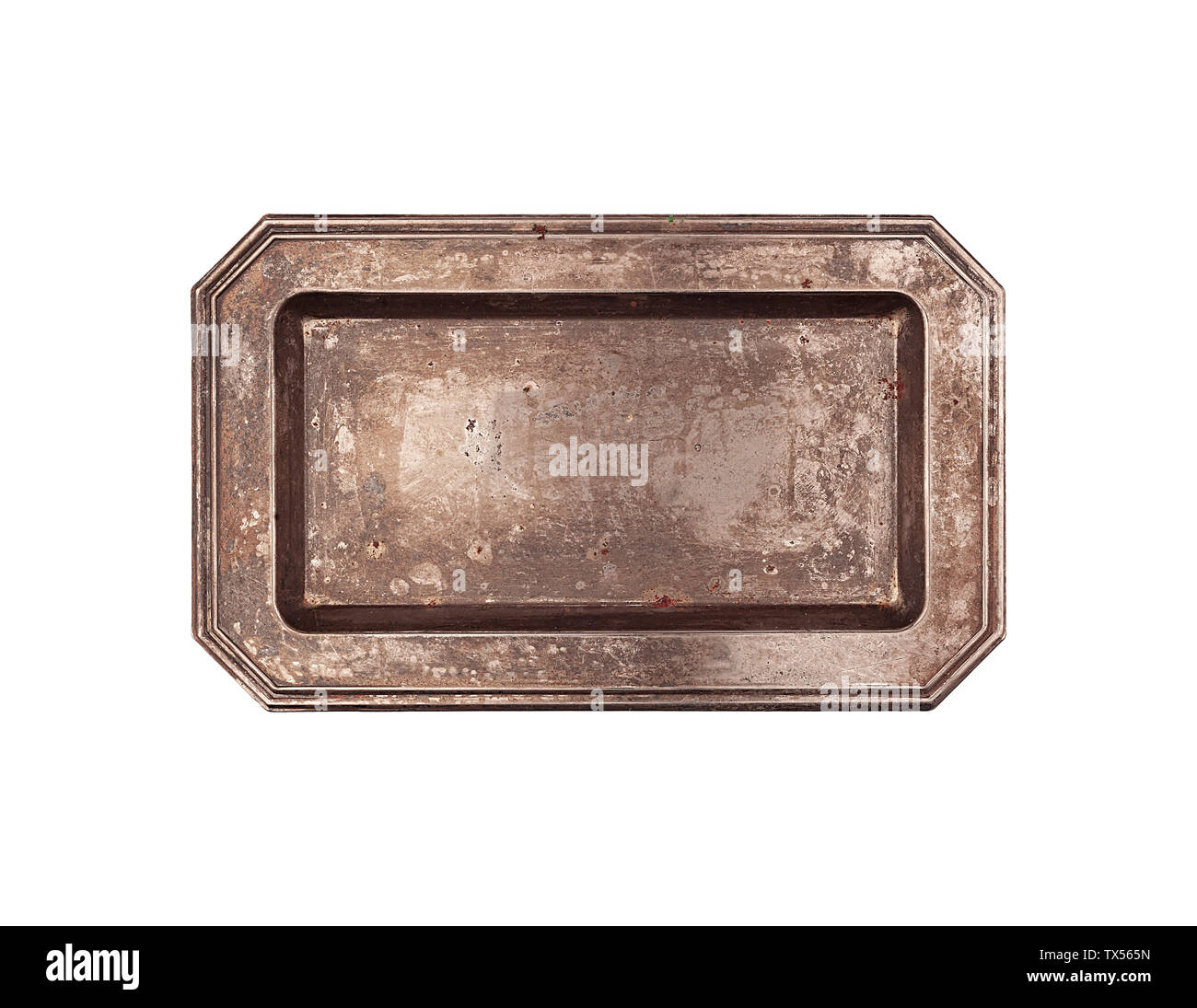 Rectangular vintage plate top view isolated Stock Photo - Alamy