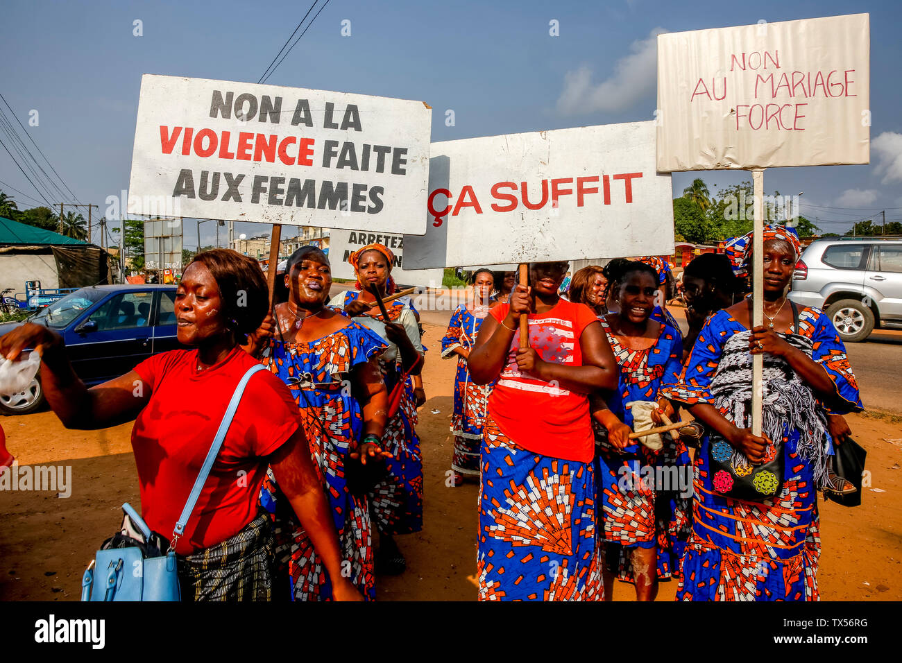Women demonstrating in Dabou, Ivory Coast Stock Photo - Alamy