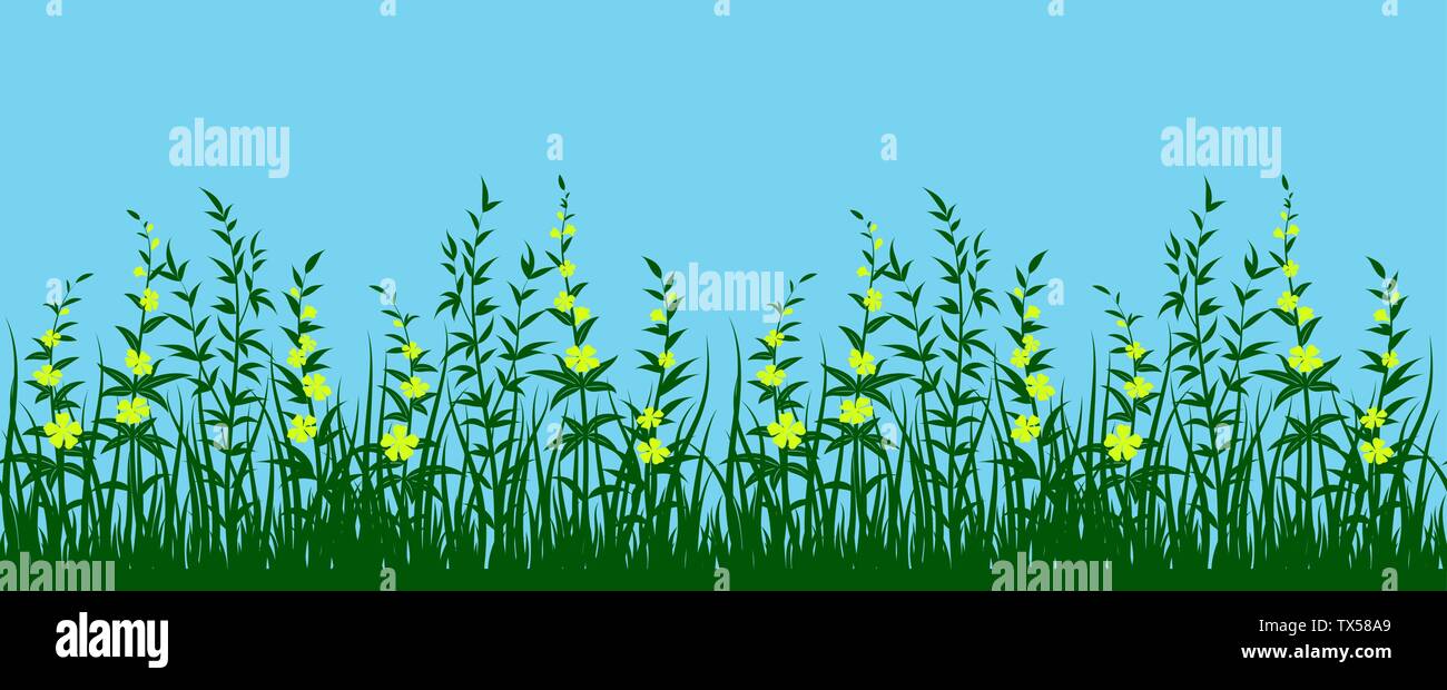Yellow flower field view Stock Vector Images - Alamy