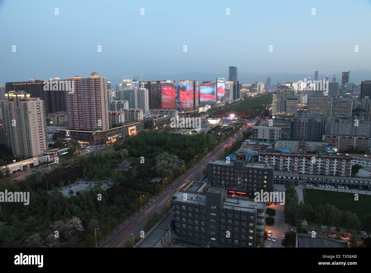 Night view of Xi'an city Stock Photo - Alamy